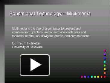 PPT – Educational Technology Multimedia PowerPoint presentation | free ...
