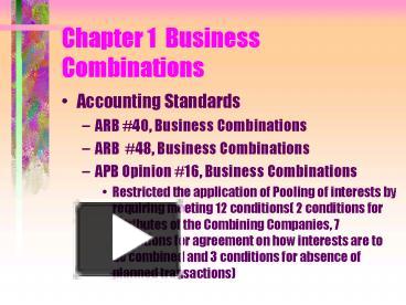 Chapter 1 Business Combinations presentation | free to view