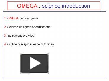 PPT – OMEGA : science introduction PowerPoint presentation | free to ...