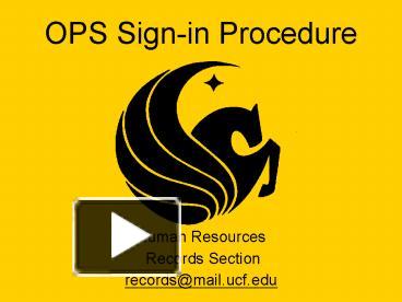 OPS Signin Procedure presentation | free to view