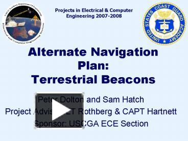 PPT – Alternate Navigation Plan: Terrestrial Beacons PowerPoint ...
