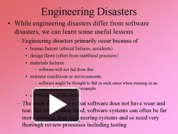 PPT – Engineering Disasters PowerPoint presentation | free to view - id ...