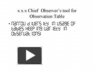 PPT – x.x.x Chief Observers tool for Observation Table PowerPoint ...