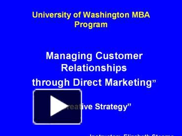 PPT – University of Washington MBA Program PowerPoint presentation ...