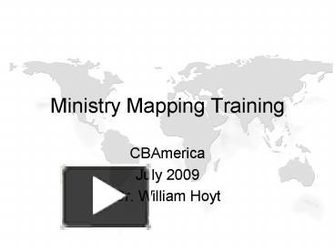 Ministry Mapping Training presentation | free to view