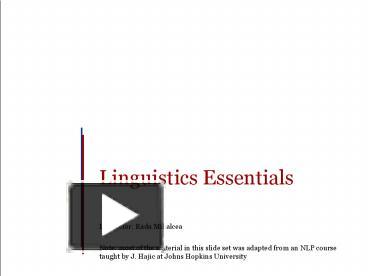 PPT – Linguistics Essentials PowerPoint presentation | free to view ...