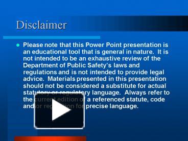 Disclaimer presentation | free to view