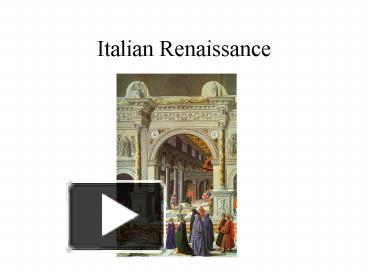Italian Renaissance presentation | free to view