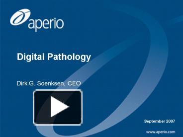Digital Pathology presentation | free to view