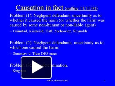 PPT – Causation in fact outline 111104 PowerPoint presentation | free ...