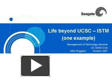 PPT – Life beyond UCSC PowerPoint presentation | free to view - id ...