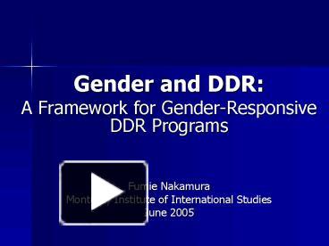 Gender and DDR: presentation | free to view