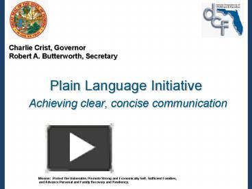 Plain Language Initiative Achieving clear, concise communication ...
