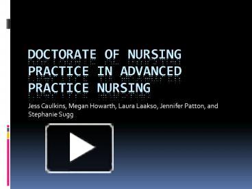 PPT – Doctorate of nursing practice in advanced practice nursing ...