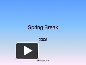 PPT – Spring Break PowerPoint presentation | free to view - id: 37bde-NTlkO