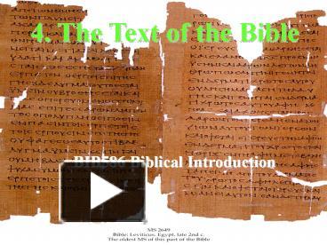 4. The Text of the Bible presentation | free to view