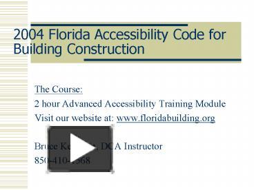 PPT – 2004 Florida Accessibility Code for Building Construction ...