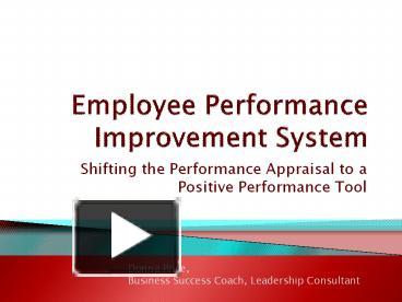 Using a Performance Improvement System presentation | free to download