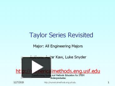 Taylor Series Revisited presentation | free to download