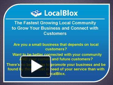 Free local business listing presentation | free to view