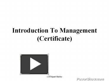 PPT – Introduction to Management PowerPoint presentation | free to view ...