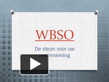 WBSO presentation | free to view