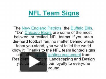PPT – NFL Team Signs PowerPoint presentation | free to view - id ...