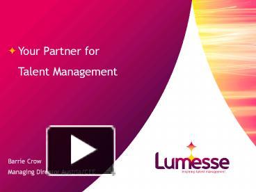 PPT – Charisma HCM Talent Management solution powered by Lumesse ...