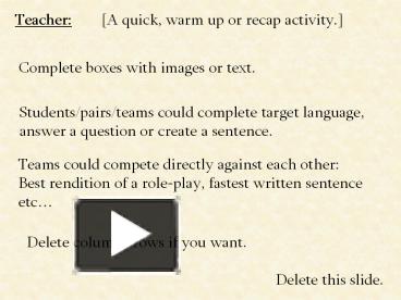 Interactive TEFL Game: Bomb Game presentation | free to download