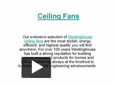 Ceiling Fans presentation | free to view