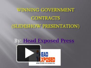 Winning Government Contracts presentation | free to view