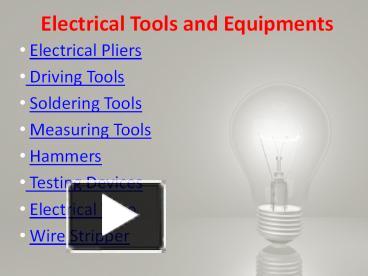 electrical tools presentation | free to view