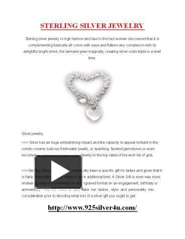 PPT – STERLING SILVER JEWELRY PowerPoint presentation | free to view ...