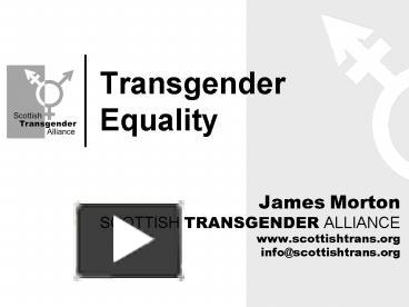 Transgender Equality presentation | free to view