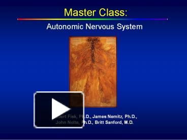 Master Class: presentation | free to view