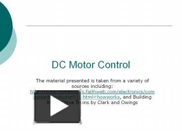 DC Motor Control presentation | free to download