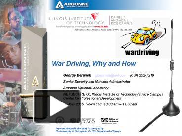 War Driving, Why and How presentation | free to view