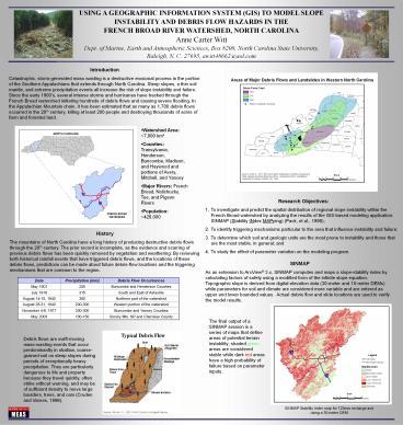 USING A GEOGRAPHIC INFORMATION SYSTEM GIS TO MODEL SLOPE INSTABILITY ...