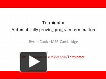 Terminator finds and checks termination arguments ... Termi ...