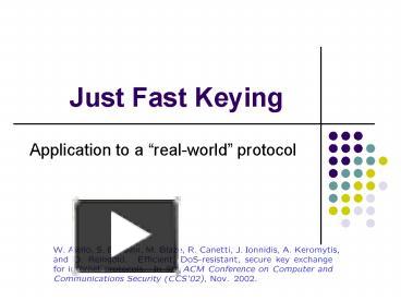 Just Fast Keying presentation | free to view