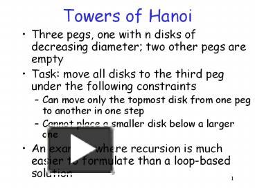 Towers of Hanoi presentation | free to download