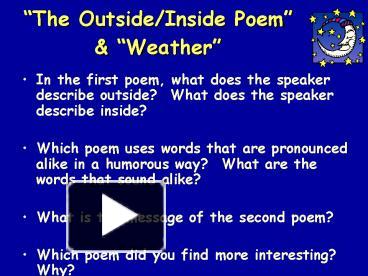 PPT – The OutsideInside Poem PowerPoint presentation | free to view ...