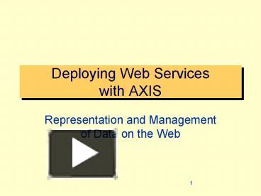 PPT – Deploying Web Services with AXIS PowerPoint presentation | free ...