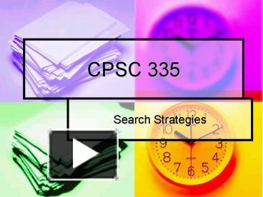 PPT – CPSC 335 PowerPoint presentation | free to download - id: 3a17-ZDE0M