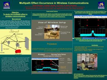 Multipath Effect Occurrence in Wireless Communications presentation ...