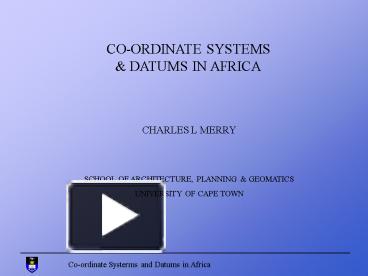 COORDINATE SYSTEMS presentation | free to view