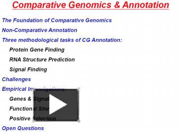 Comparative Genomics presentation | free to download