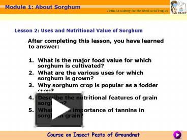 PPT – After completing this lesson, you have learned to answer ...