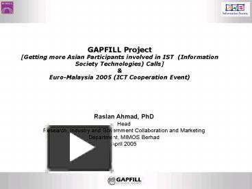 PPT – Raslan Ahmad, PhD PowerPoint presentation | free to view - id ...