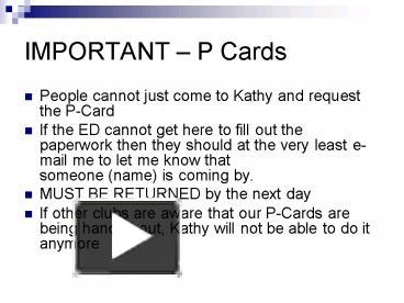 IMPORTANT P Cards presentation | free to view